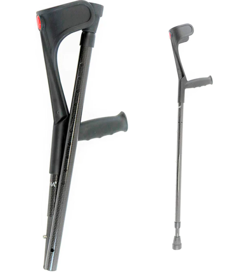 Muleta Plegable Fibra de Carbono (x1 ud) Adulto Ortopédica Negra KMINA